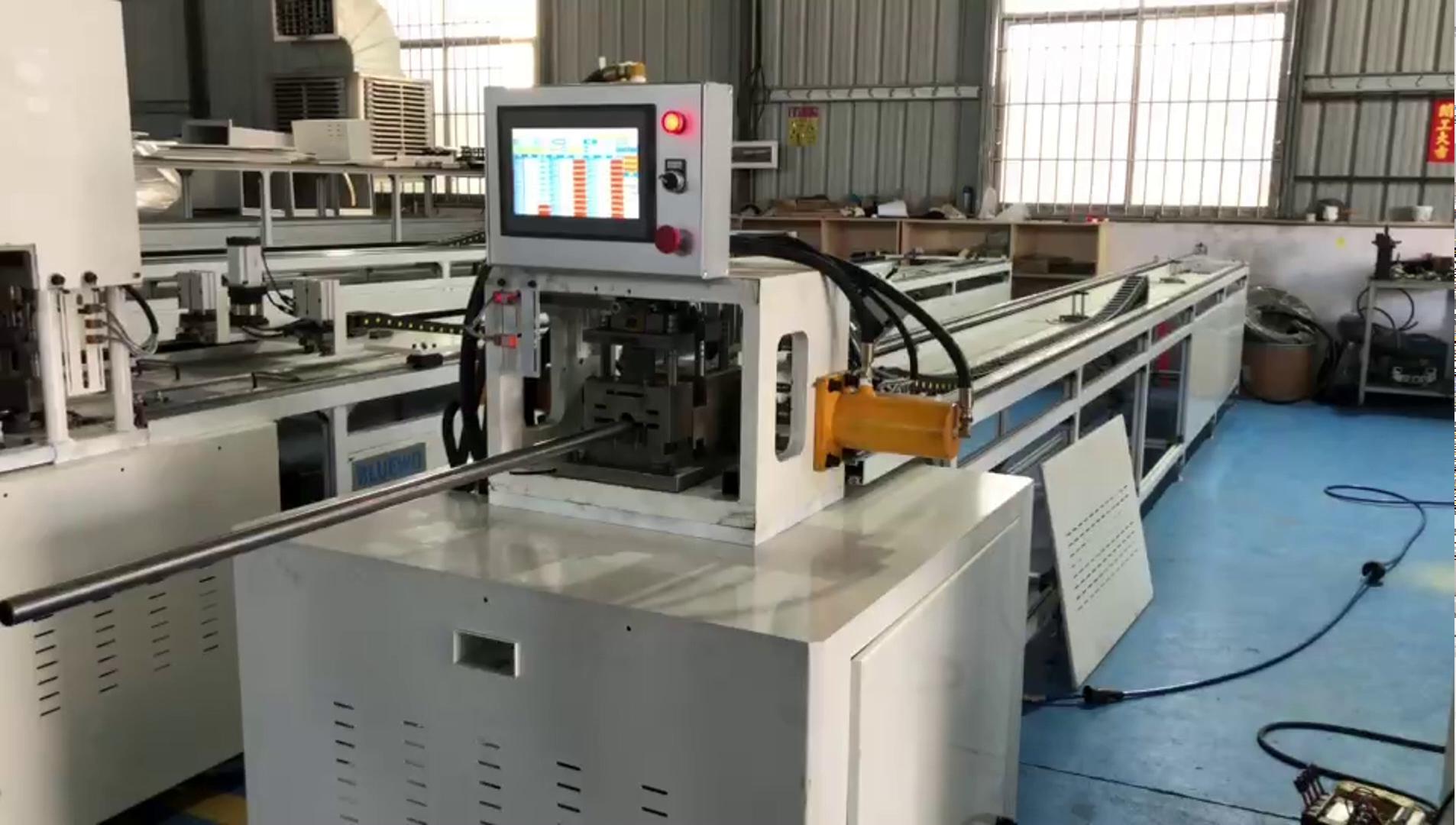 15 ton single line 6m steel square tube pipe angle hole punching ...